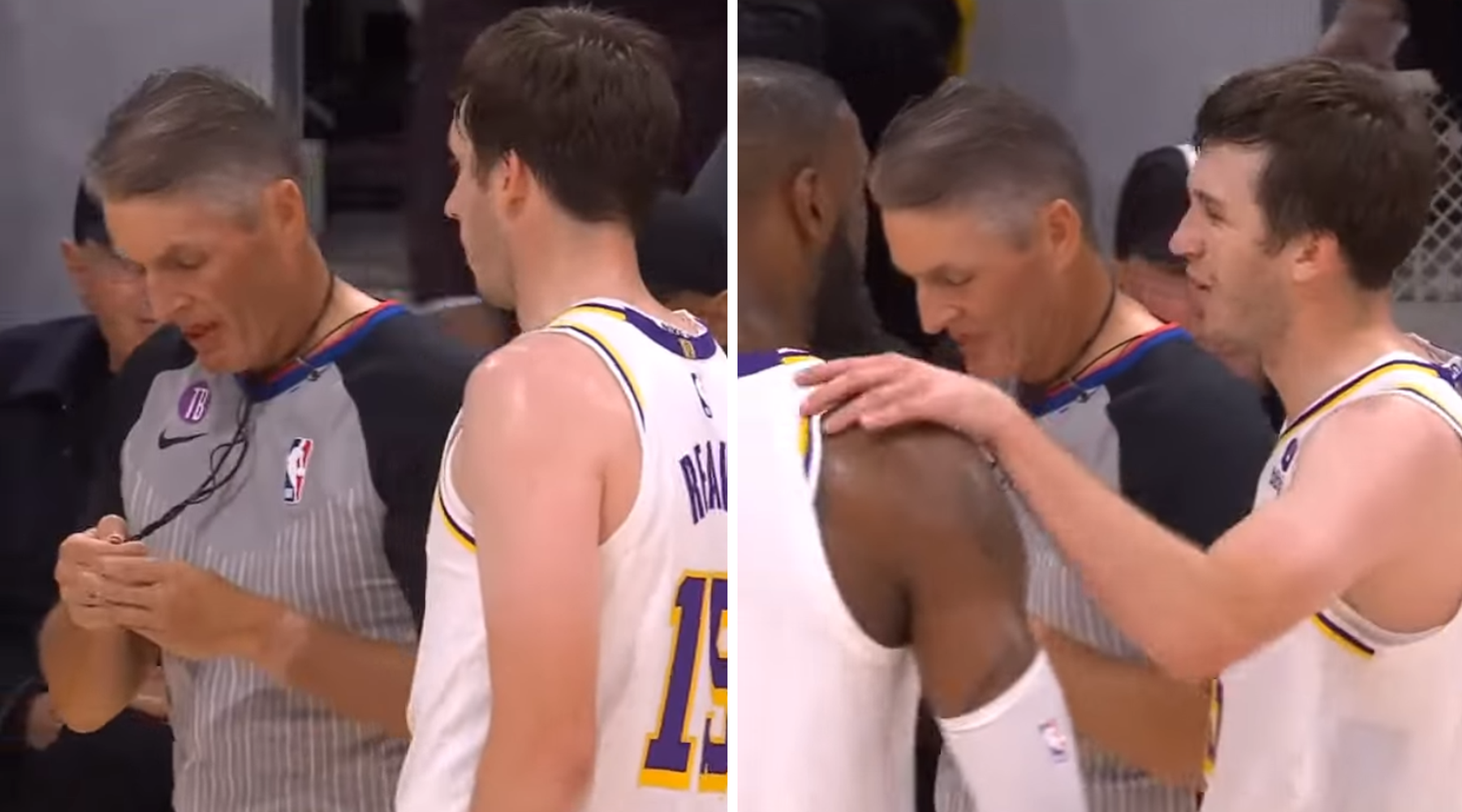 [搞笑] LeBron James 撞傷球證 Foster 後，Austin Reaves 對 Foster 說：那應該是個技術犯規 ...
